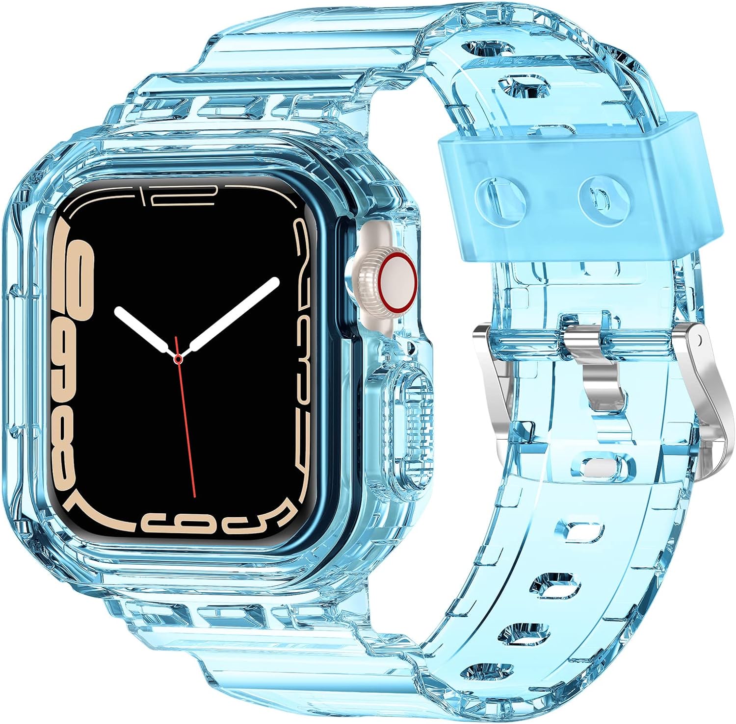 ZHYW Compatible for Crystal Clear Apple Watch Bands, 45mm 44mm 42mm ...