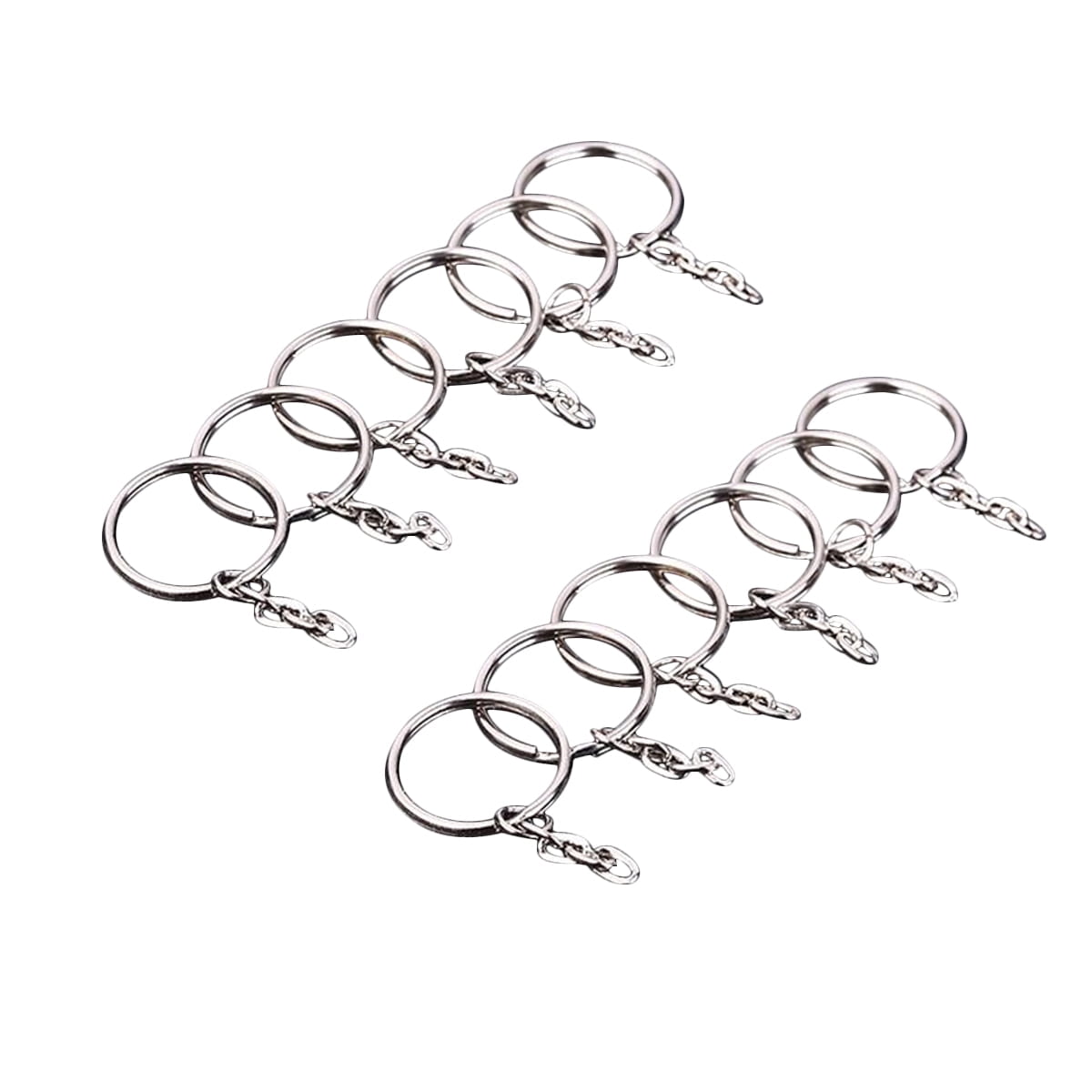 ZHZFKQ 100Pcs Silver Metal Key Ring Bulk Sturdy Keychain with Simple ...