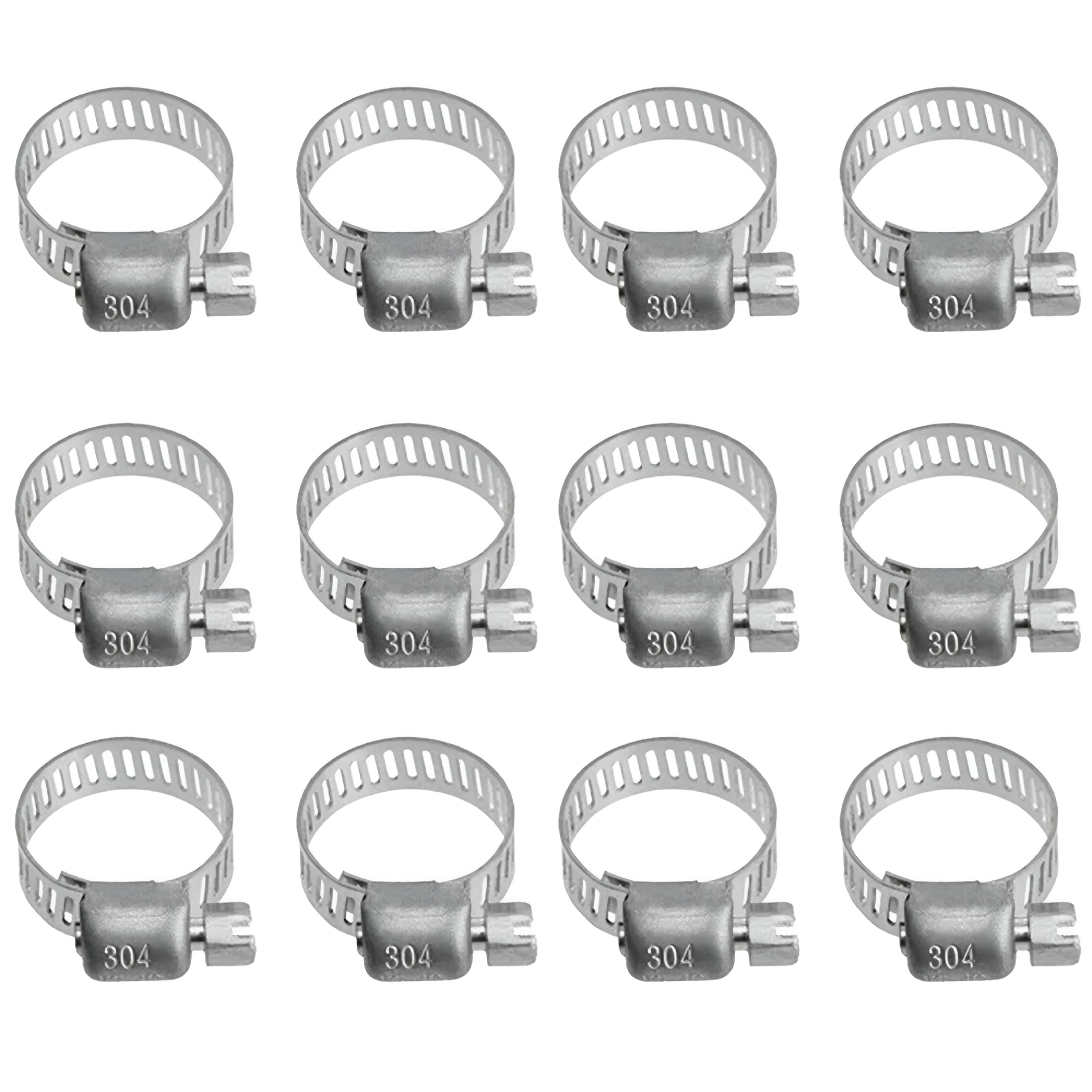 ZHZFKQ 12Pcs Hose Clamps Stainless Steel Adjustable, Worm Gear Hose ...