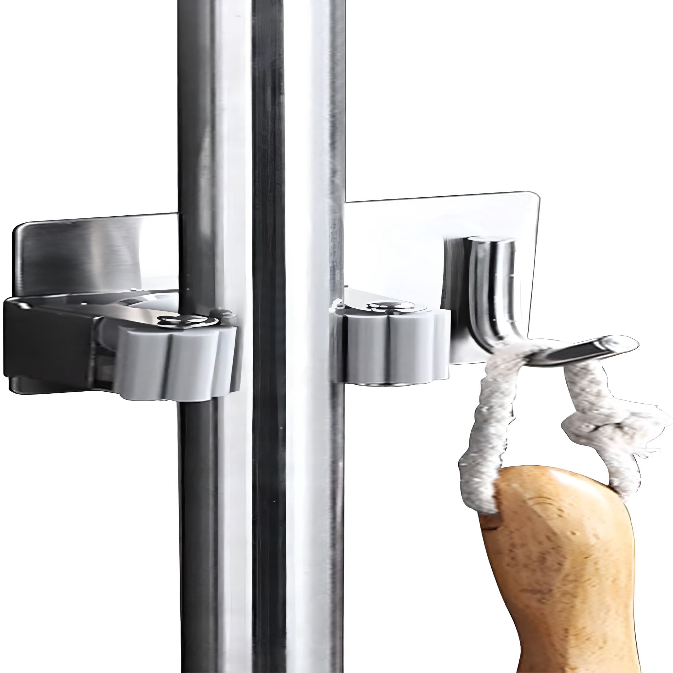 ZHZFKQ 2026 New Mop Broom Holder with Hooks,1Pcs Stainless Steel Self ...