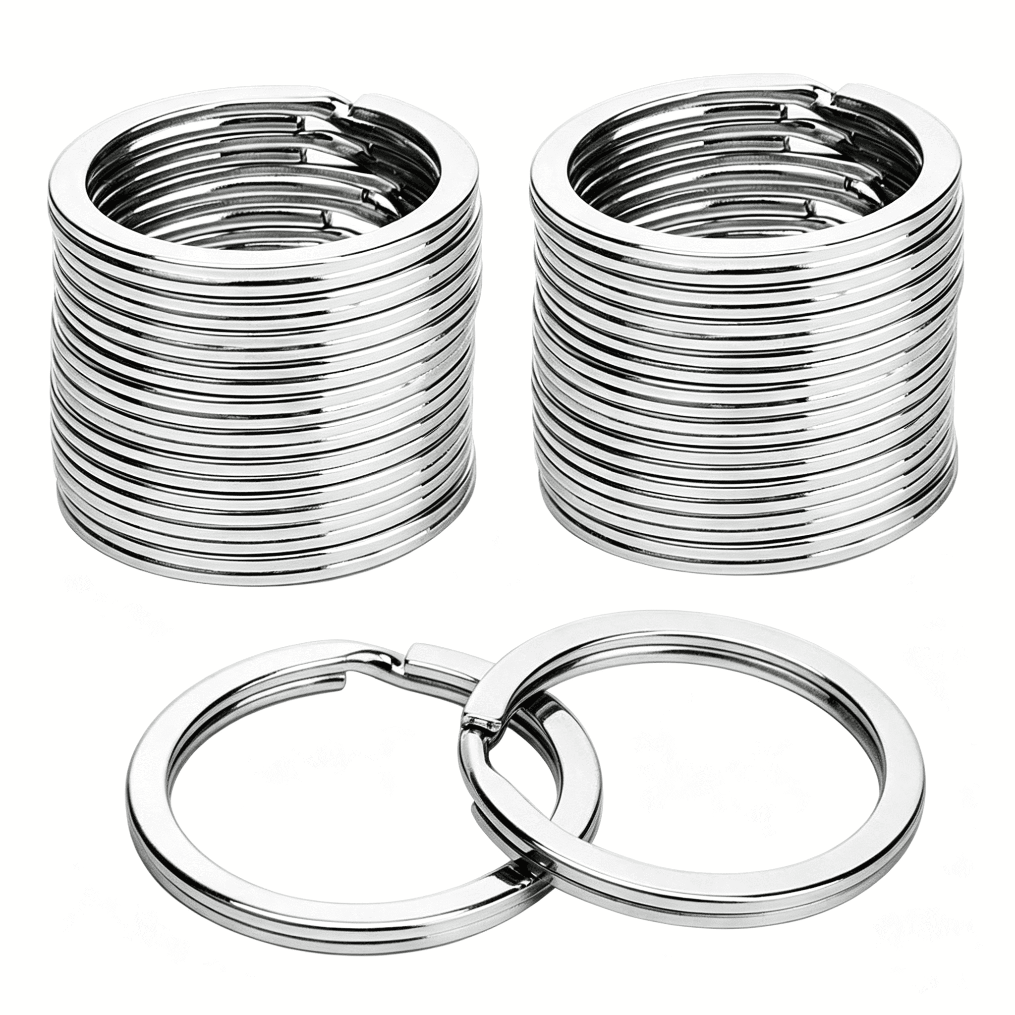 ZHZFKQ 24 Pack Flat Key Rings Metal Split Ring for Home Car Keys ...