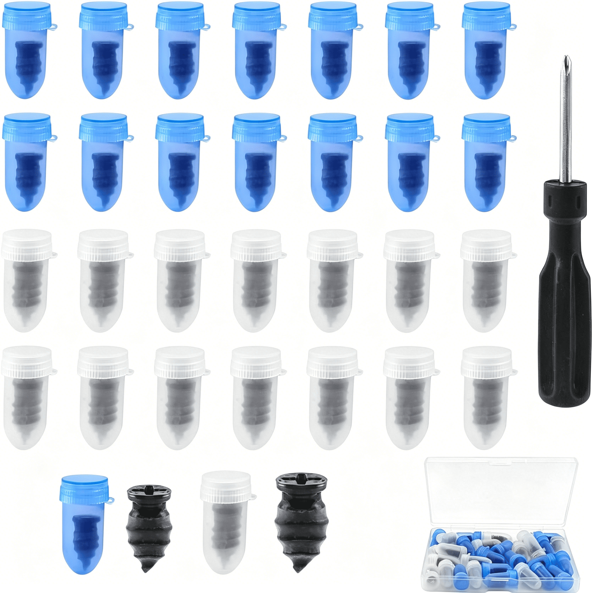 ZHZFKQ 30 Pcs Tyre Repair Nails,Rubber Tire Screws with Screwdriver,Car ...