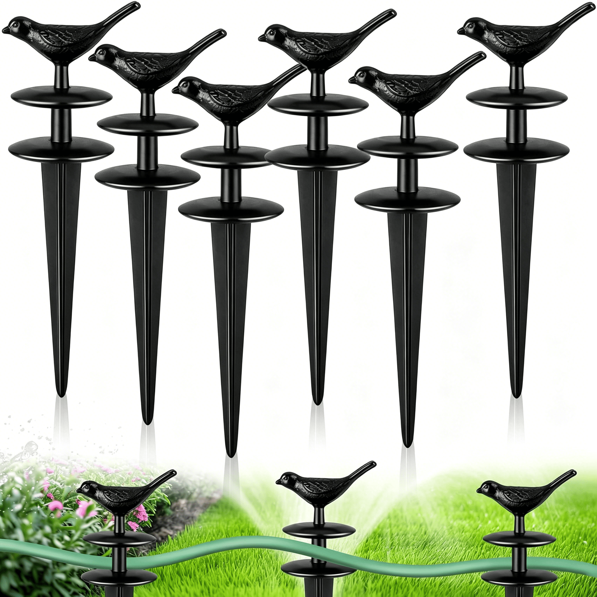 ZHZFKQ 6 Packs 12 Inch Garden Hose Guide Stake Heavy Duty Cast Iron ...