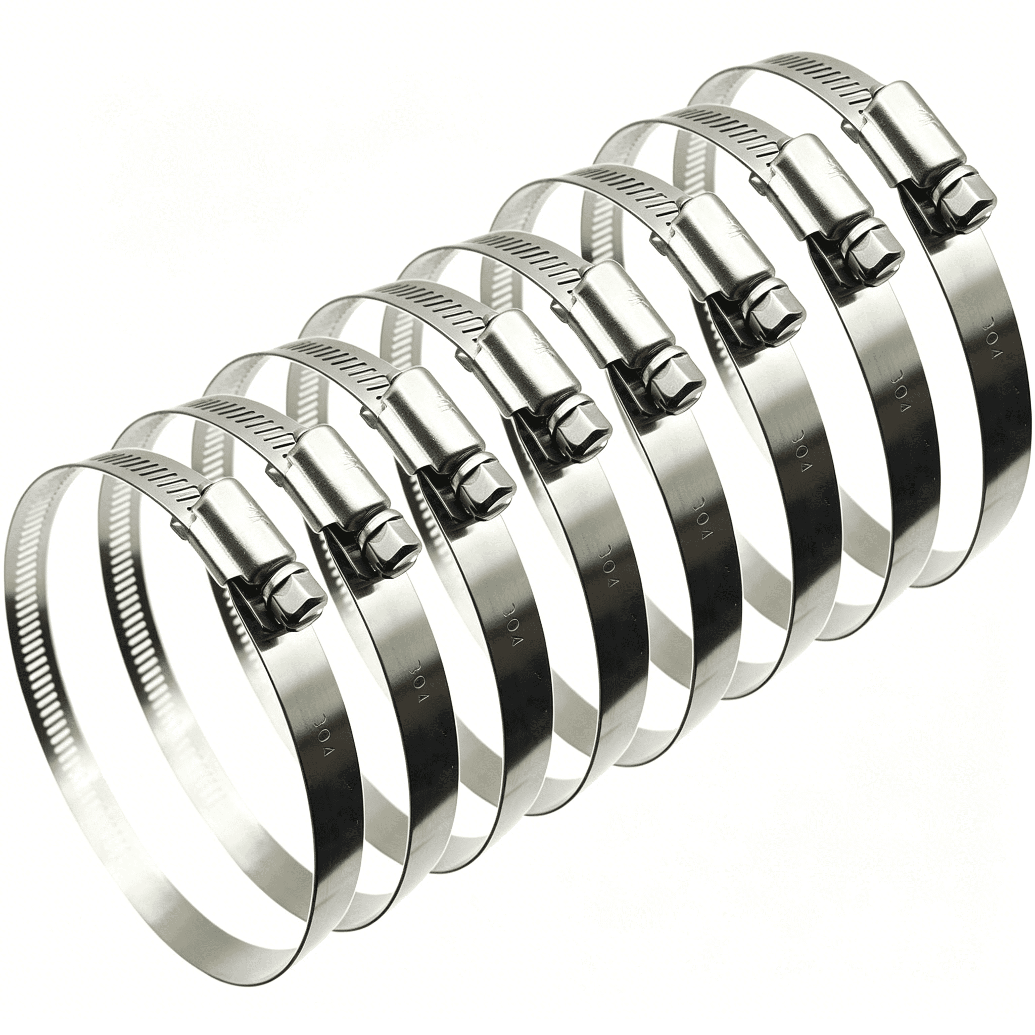 ZHZFKQ 8 Pieces 4" Adjustable 304 Stainless Steel Duct Clamps Hose ...
