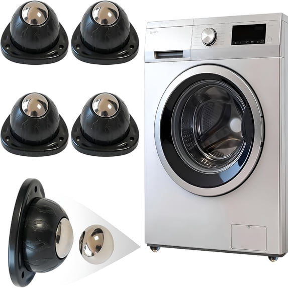 ZHZFKQ Black Stainless Steel Self Adhesive Caster Wheels - 4 Pack Low ...