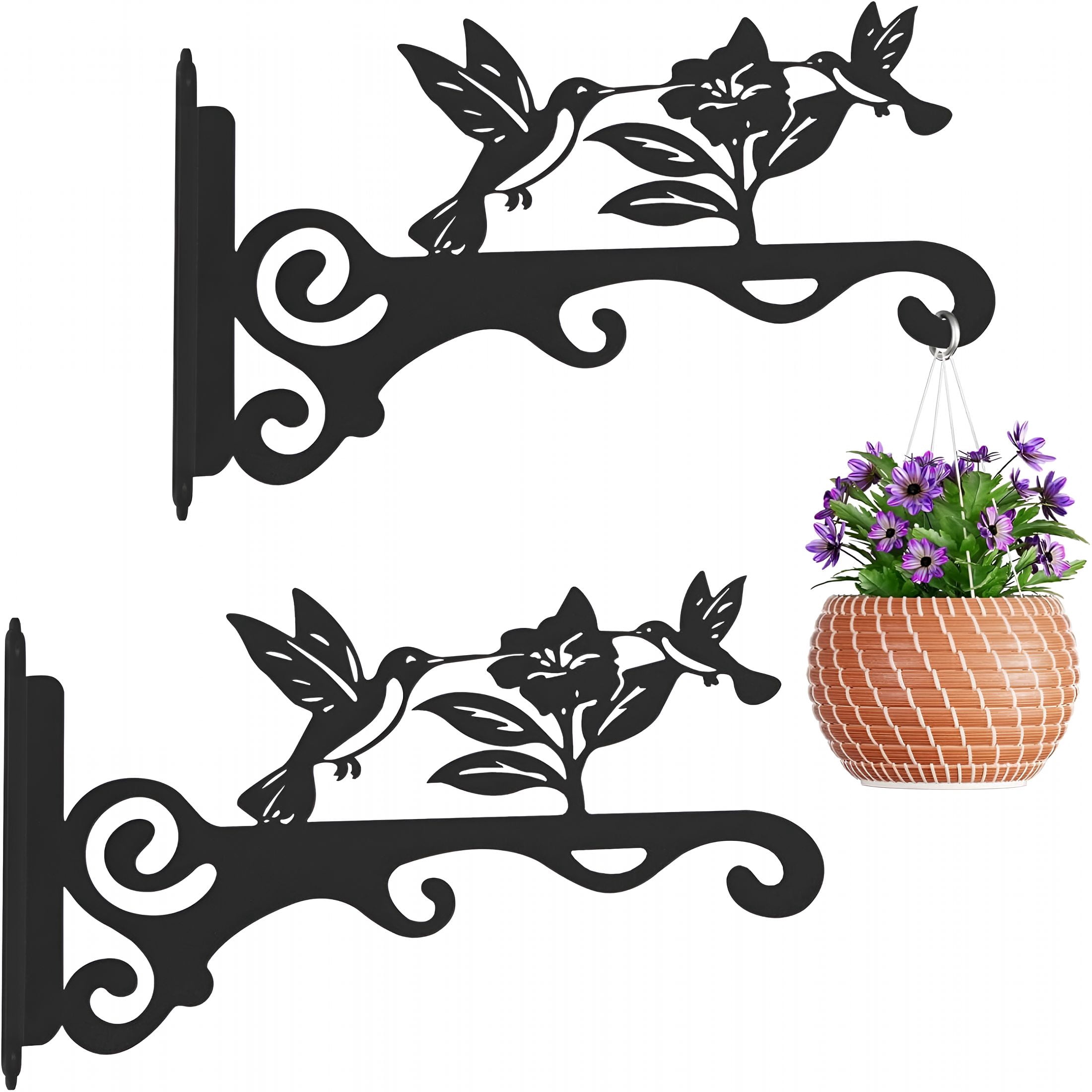 ZHZFKQ Elegant Bird Pattern Wall Hooks - 10/12/14 Inch Metal Plant ...
