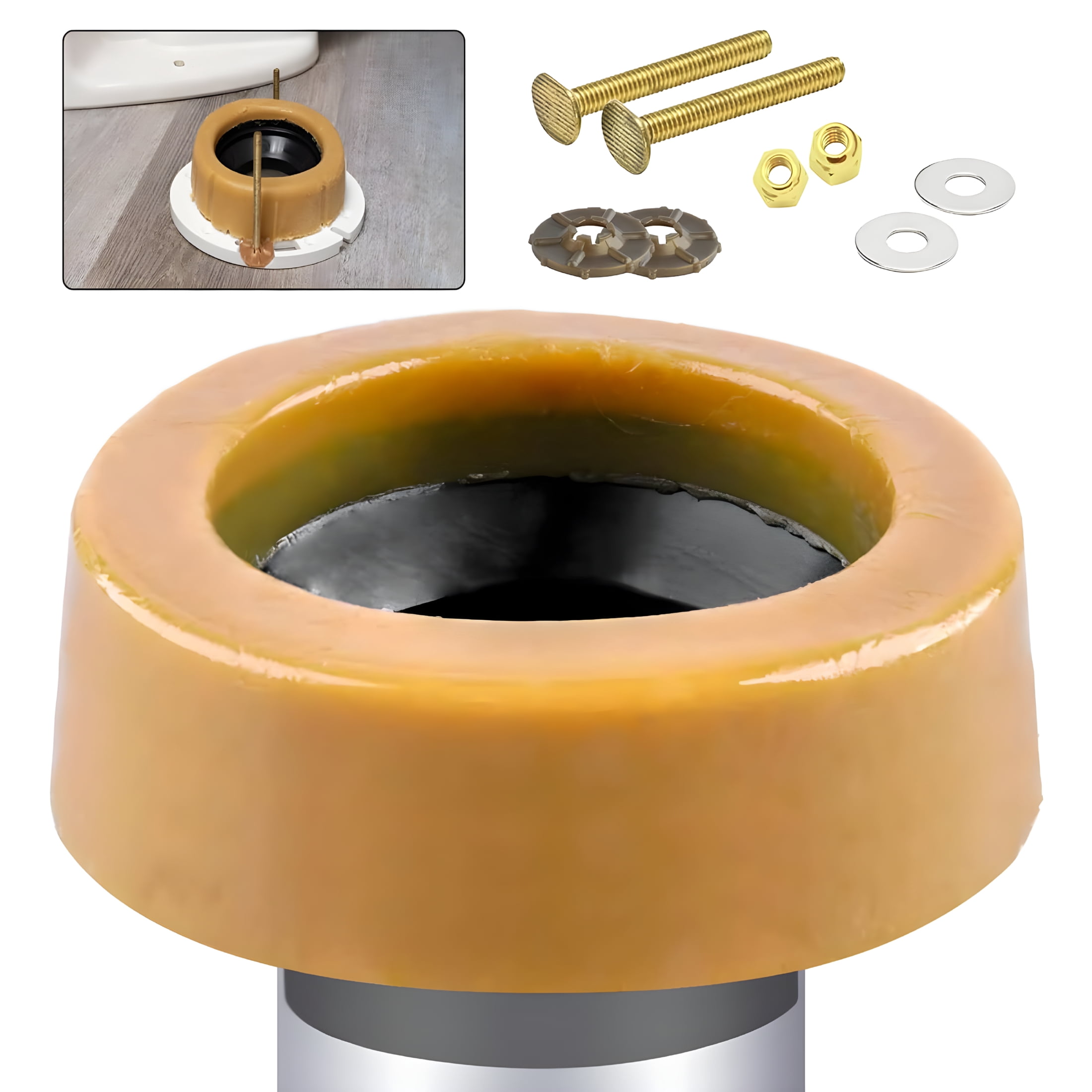 ZHZFKQ Extra Thick Toilet Wax Ring Kit with Flange And Bolts for Floor ...