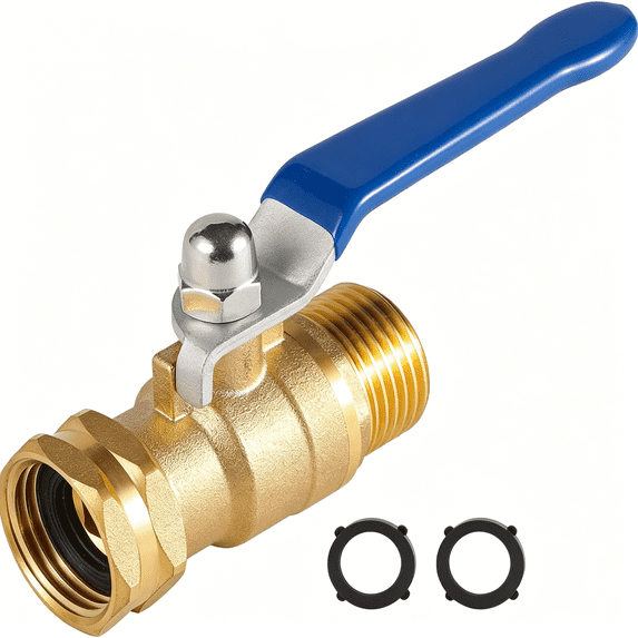 ZHZFKQ Heavy Duty Garden Hose Shut Off Valve with Long Handle,High Flow ...