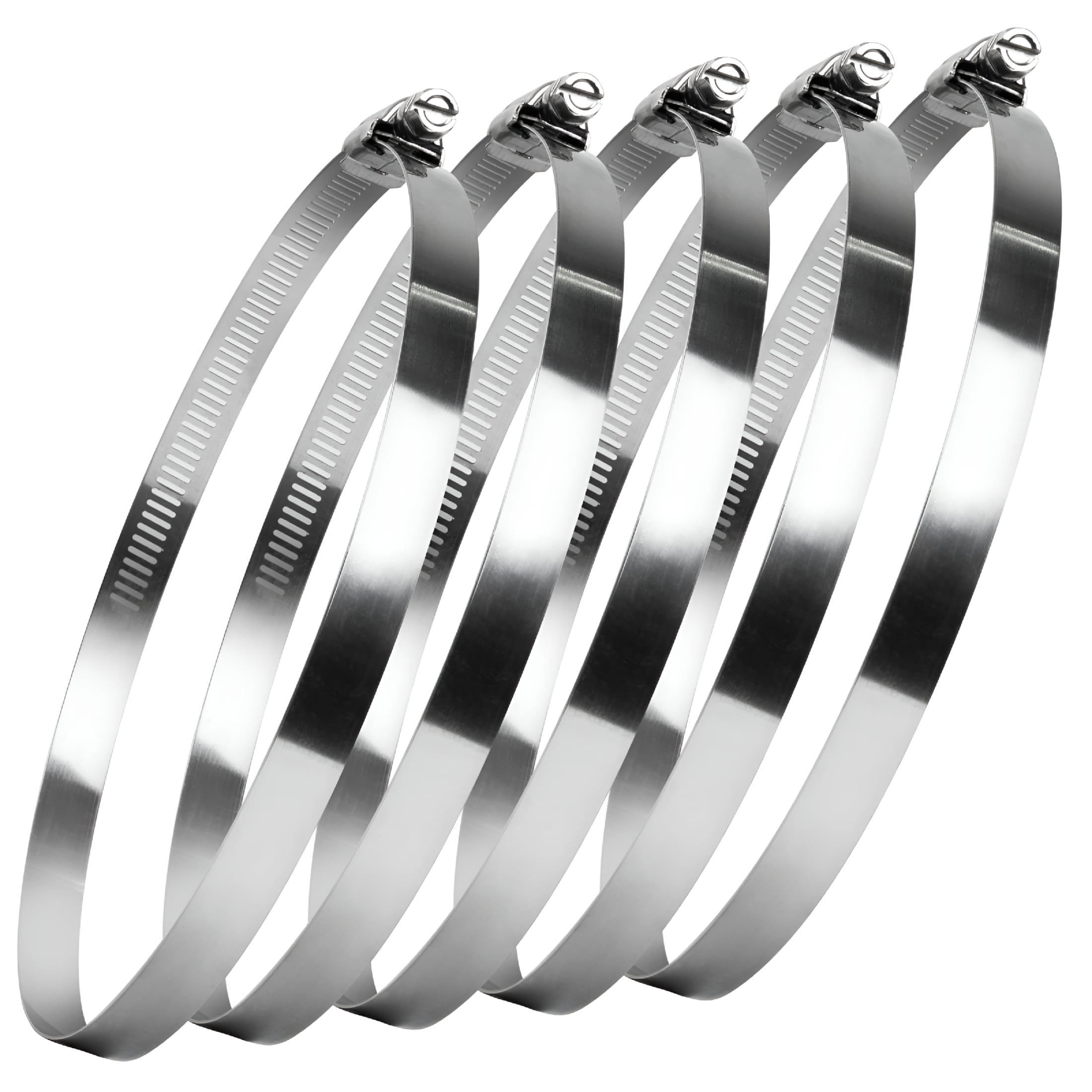 ZHZFKQ Powertec 5Pk Stainless Steel Worm Gear Drive Hose Clamps ...