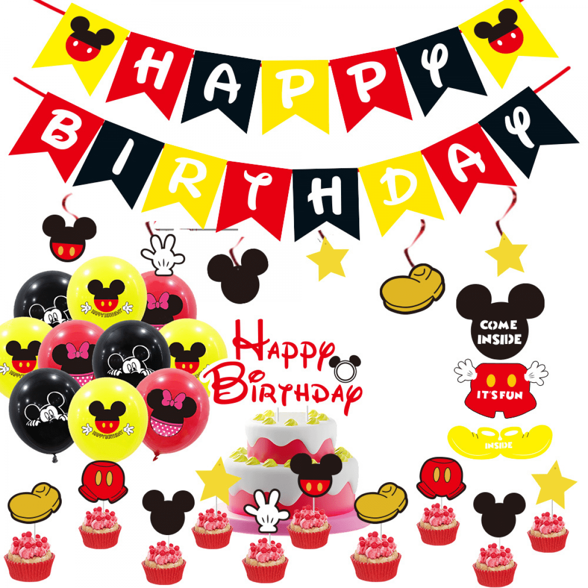 ZHZIYAG Cartoon Mouse Birthday Party Supplies, Cartoons Mouse Theme ...