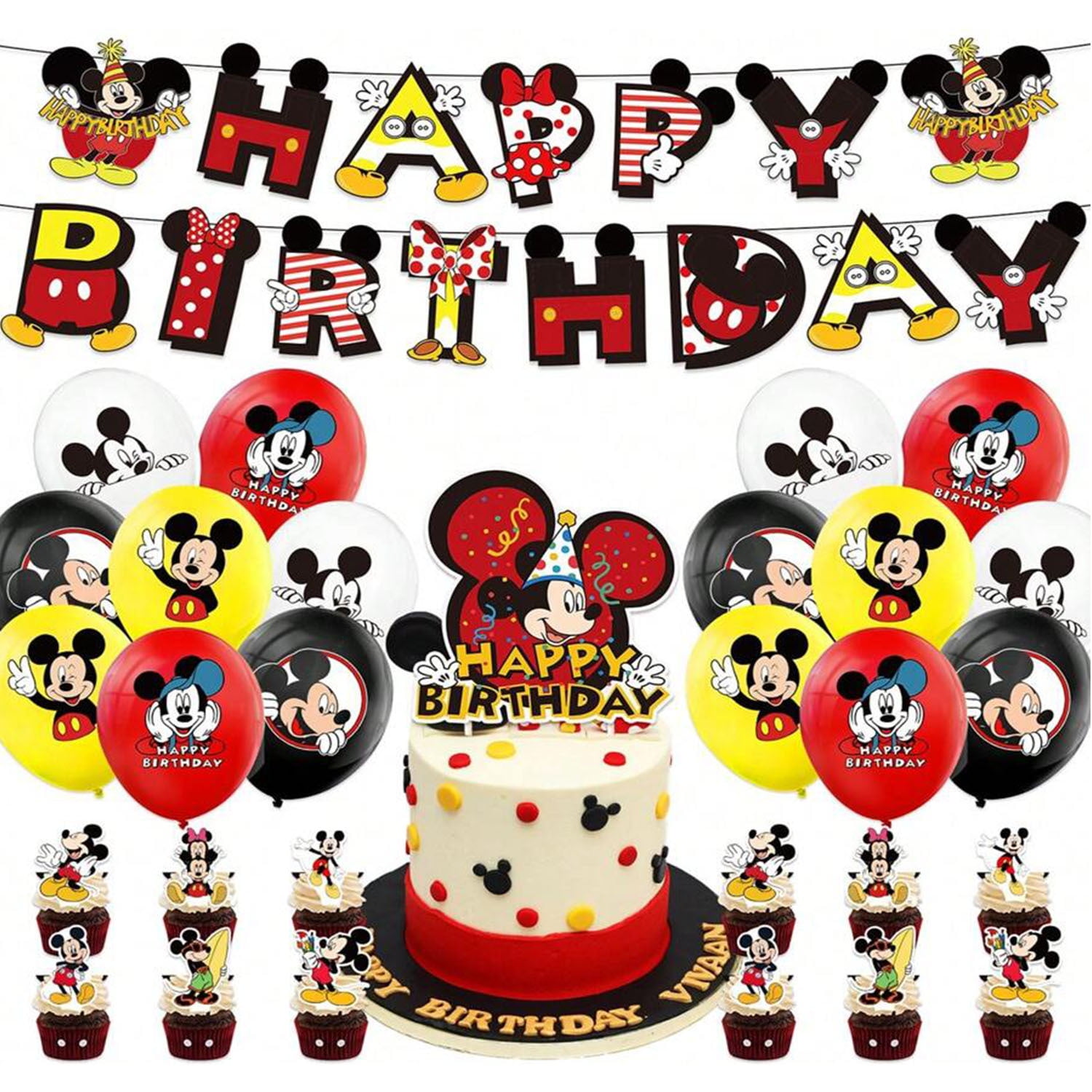 ZHZIYAG Cartoon Mouse Birthday Party Supplies, Cartoons Mouse Theme ...
