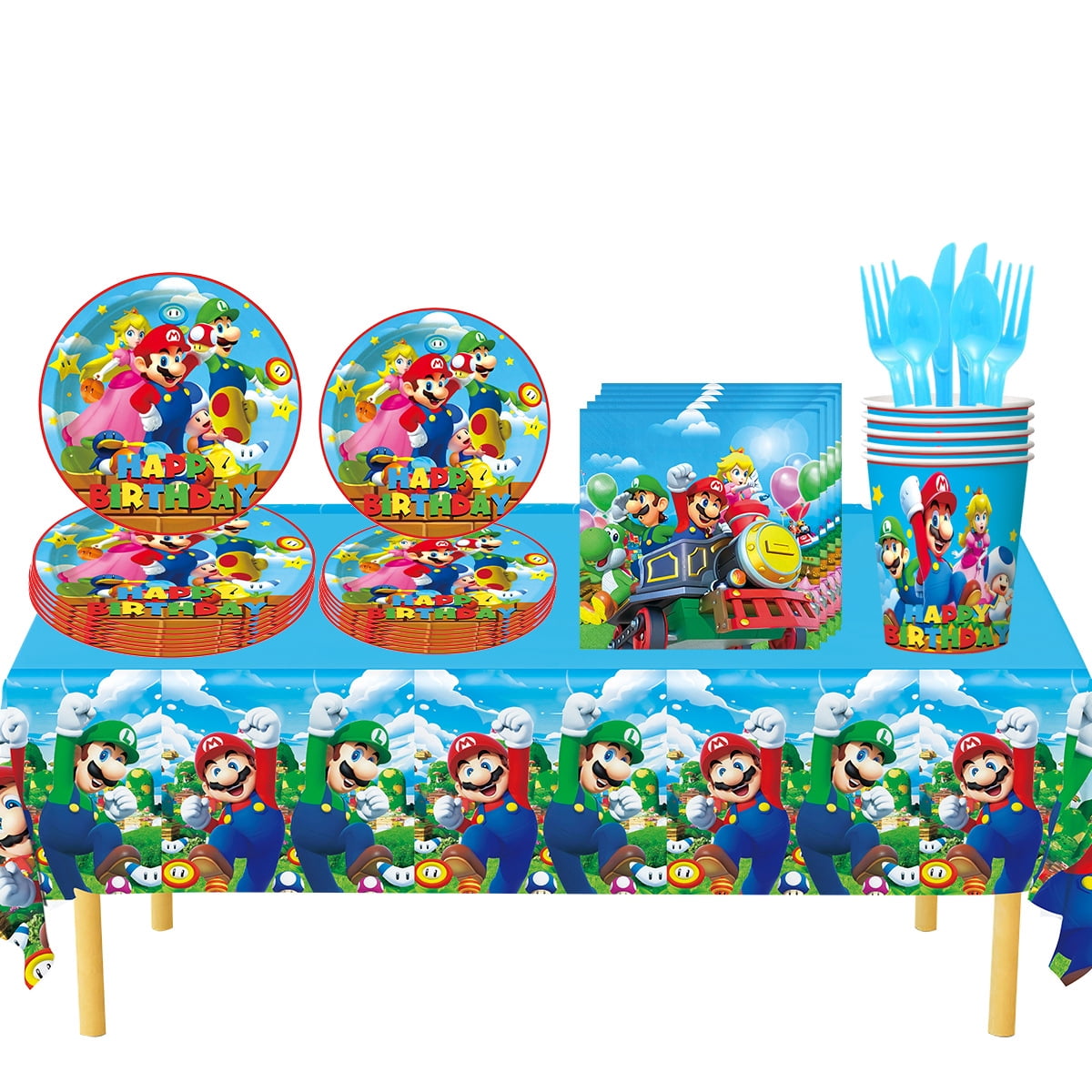 ZHZIYAG Mario Birthday Party Supplies, Cartoons Theme Party Decoration ...
