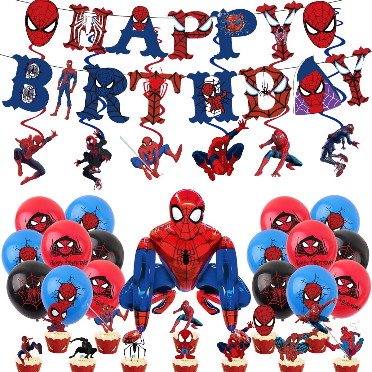 ZHZIYAG Spiderman Birthday Party Supplies, Cartoons Theme Party ...