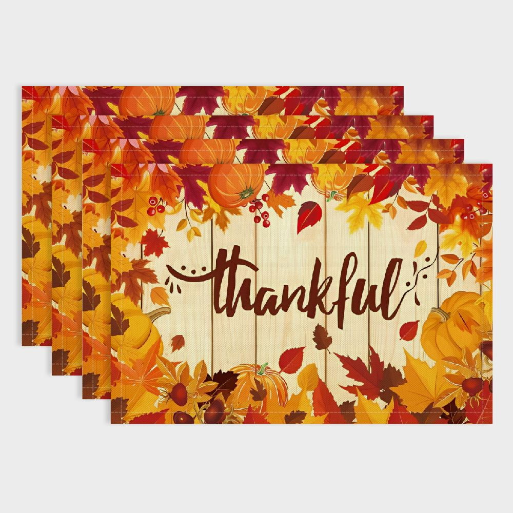 ZHZY 50Pcs Fall Paper Place Mats Maple Leaves Pumpkin Thanksgiving ...