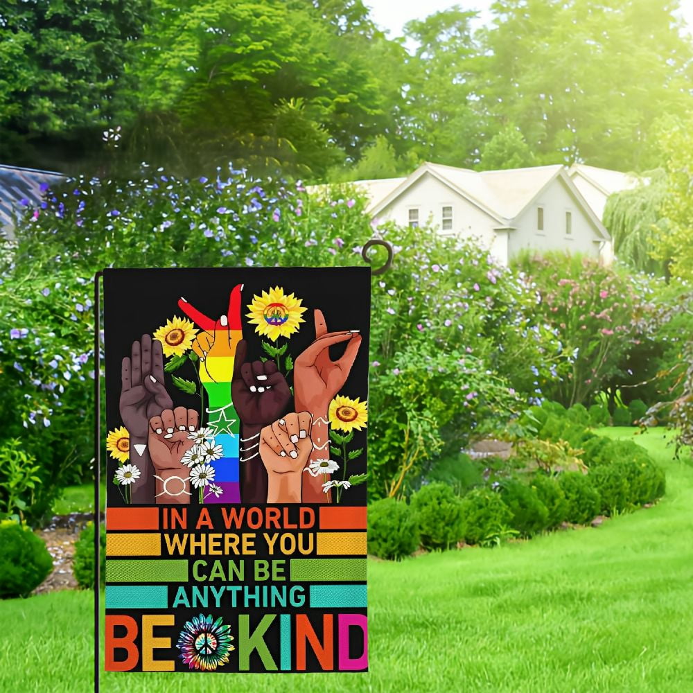 ZHZY Be Kind Garden Flag Small Gay Pride Yard Garden Flags for Outside ...