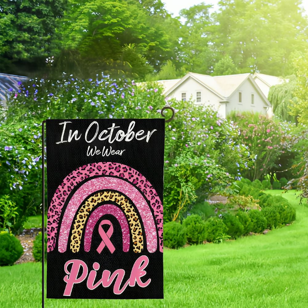 ZHZY Breast Cancer Awareness Garden Flag in October We Wear Pink Garden ...