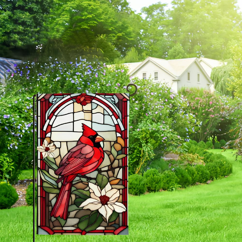 ZHZY Cardinal Garden Flag for Outside Double Sided Spring Summer ...
