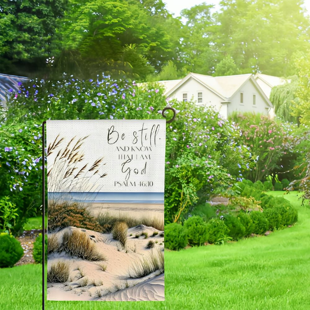 ZHZY Christian Garden Flag Double Sided Be Still and Know Psalm ...