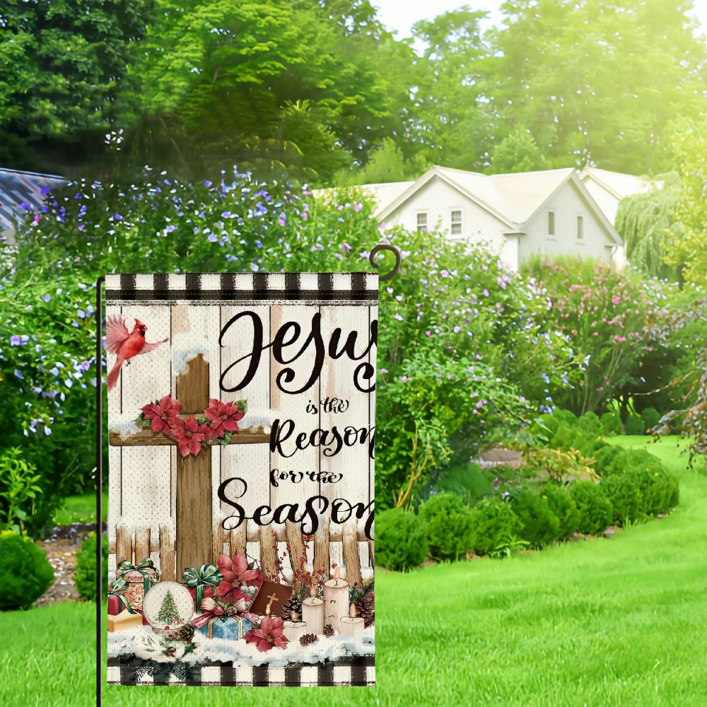 ZHZY Christmas Winter Jesus is the of the Season Christian Garden Flag ...