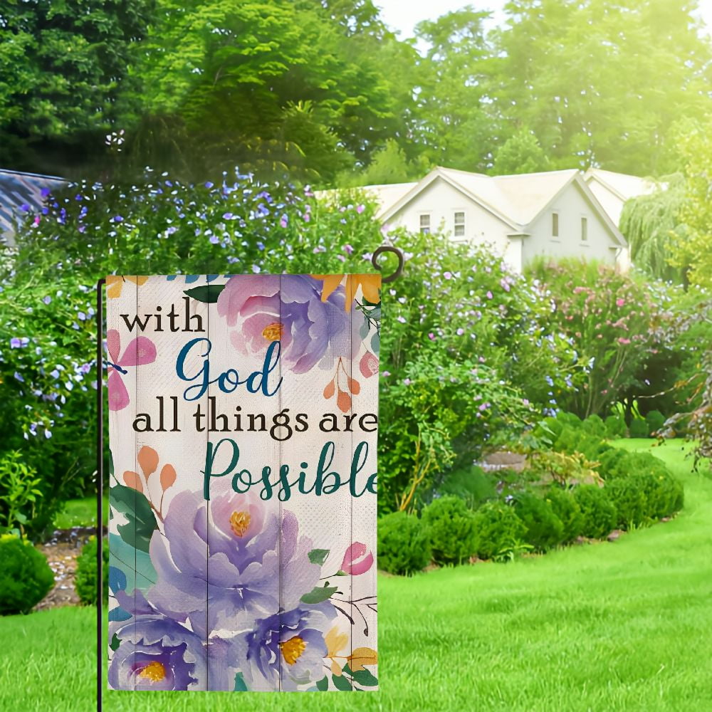 ZHZY with God All Things are Possible Spring Small Decorative Garden ...