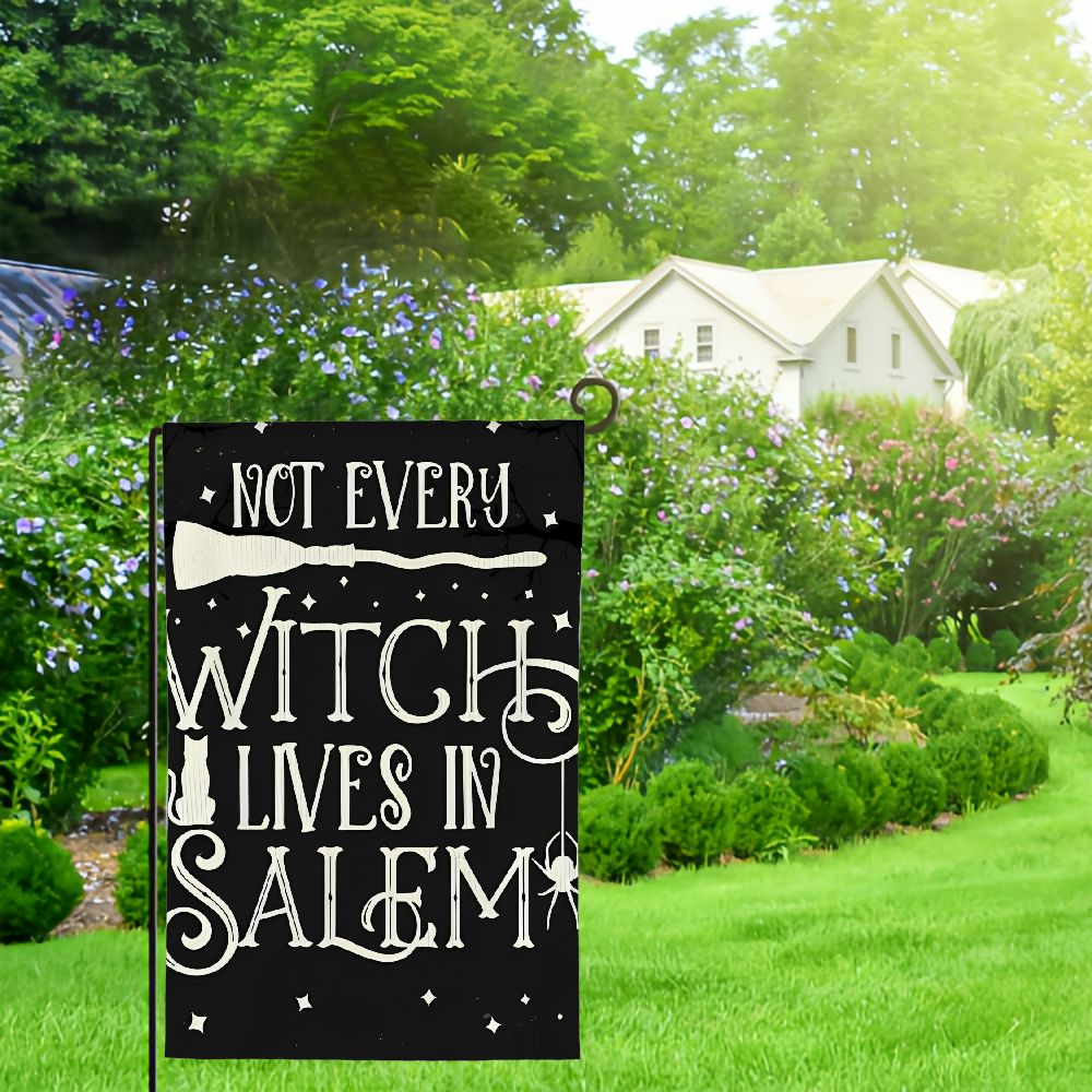 ZHZY Halloween Witch Garden Flag Not Every Witch In Salem Flag Double Sided Vertical Burlap ...