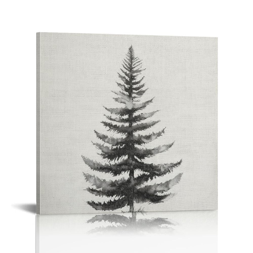 ZHZY Pine Tree Merry Message Handwritten Message Canvas Bathroom Decor Bedroom Canvas Print ...