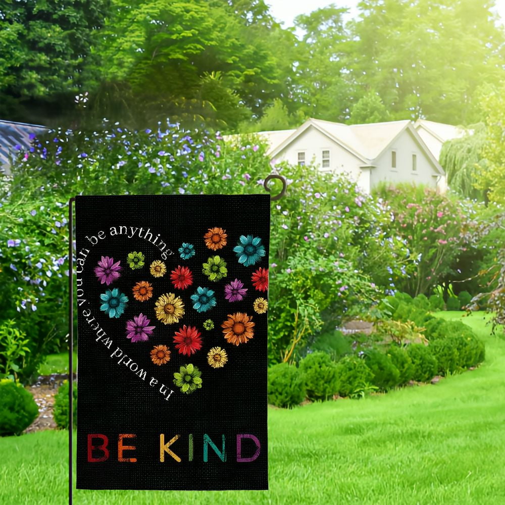 ZHZY Spring Be Kind Flag Double Sided, Small Burlap In A World Where ...