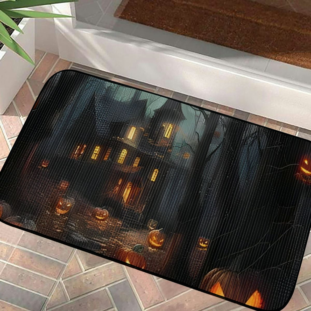 ZHZY Square Floor Mat Indoor Outdoor Felt for Home Entrance 100% Burlap ...