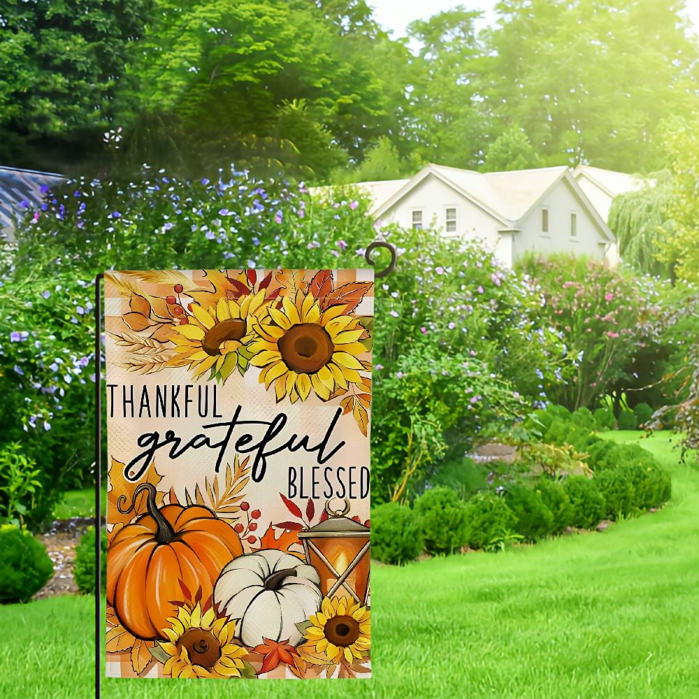 ZHZY Thanksgiving Thankful Grateful Blessed Small Decorative Garden ...