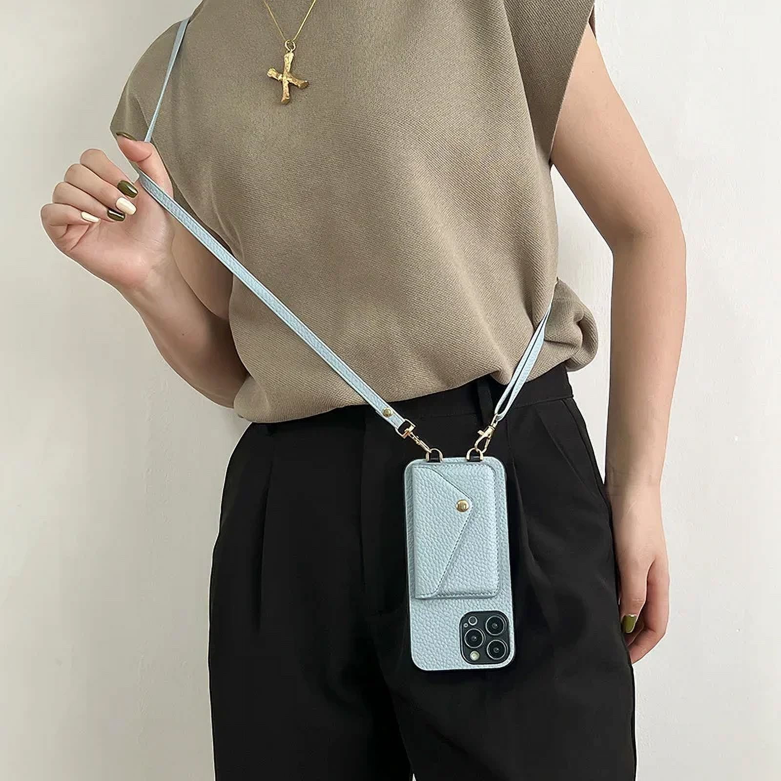 ZHaobin Crossbody Strap Lanyard Leather Phone Case for IPhone 12 Mini ...