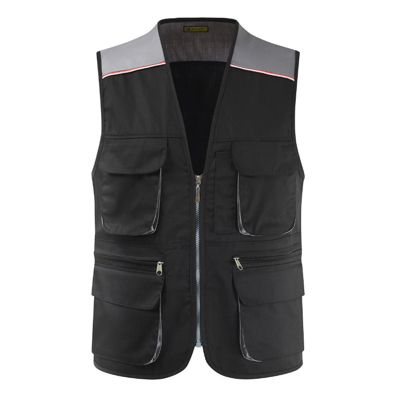 ZHaobin Mens Active Work Utility Waistcoat Fishing Vest Photography Work Multi-Pockets Outdoors ...