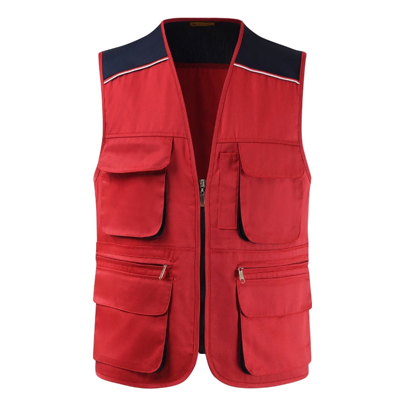 ZHaobin Mens Active Work Utility Waistcoat Fishing Vest Photography Work Multi-Pockets Outdoors ...