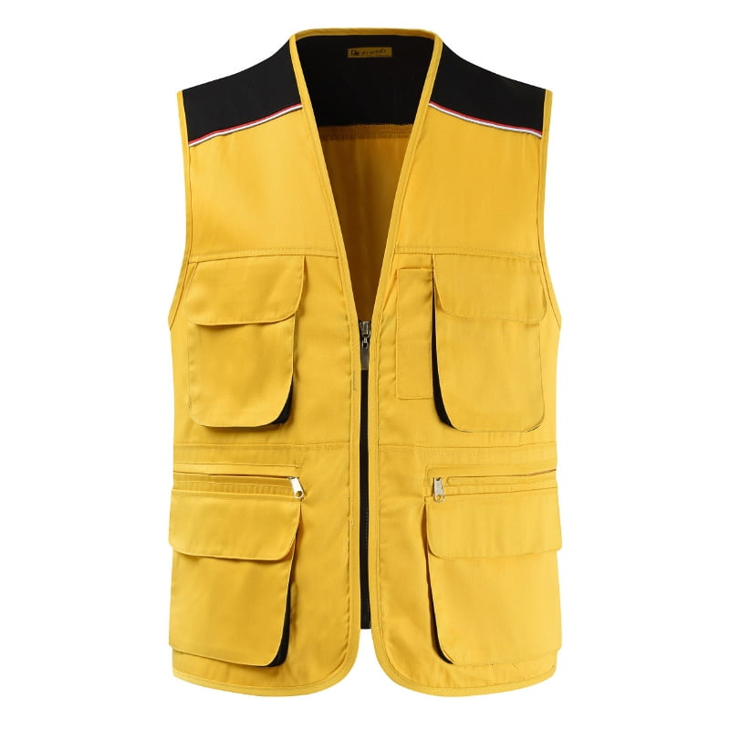 ZHaobin Mens Active Work Utility Waistcoat Fishing Vest Photography Work Multi-Pockets Outdoors ...