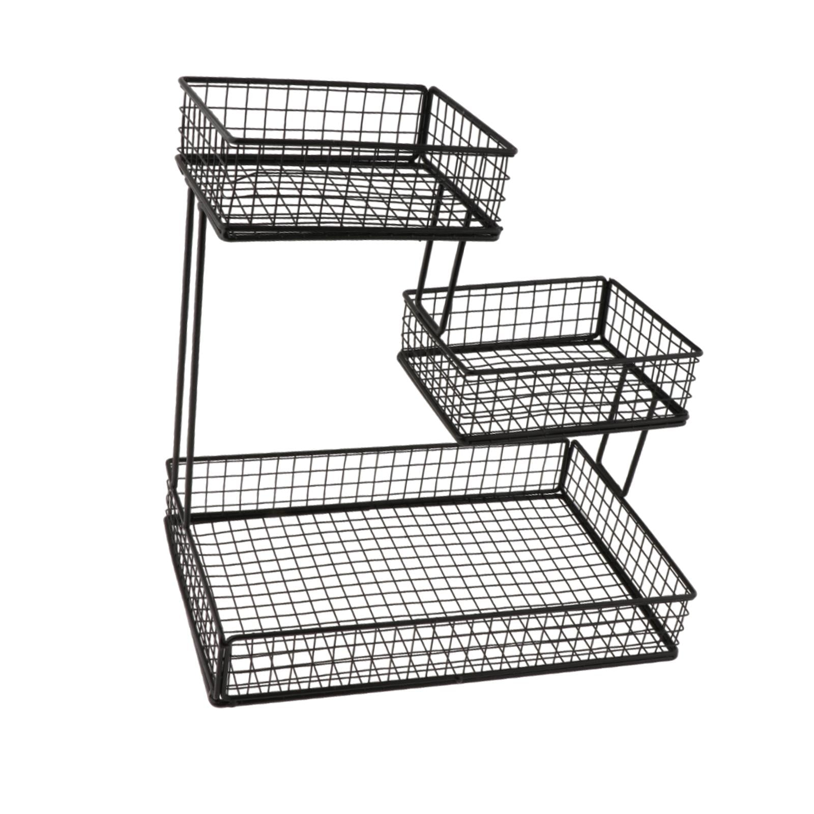 ZHaobin Metal Fruit Basket Kitchen Countertop Rack Space Saver Large ...