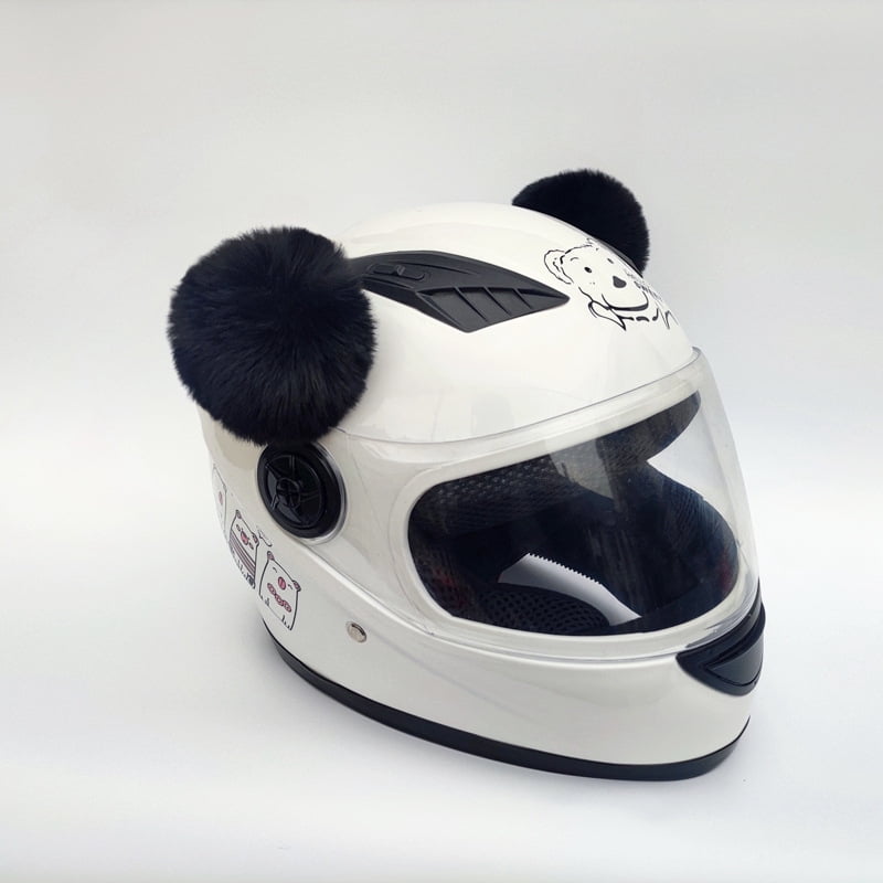 ZHaobin Motorcycle Helmet Cat Ears Decoration Cute Plush Stickers Motocross Helmet Full Face Off ...