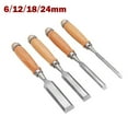 ZHaobin Professional Wood Carving Chisel 6/12/18/24mm Carpentry Flat ...