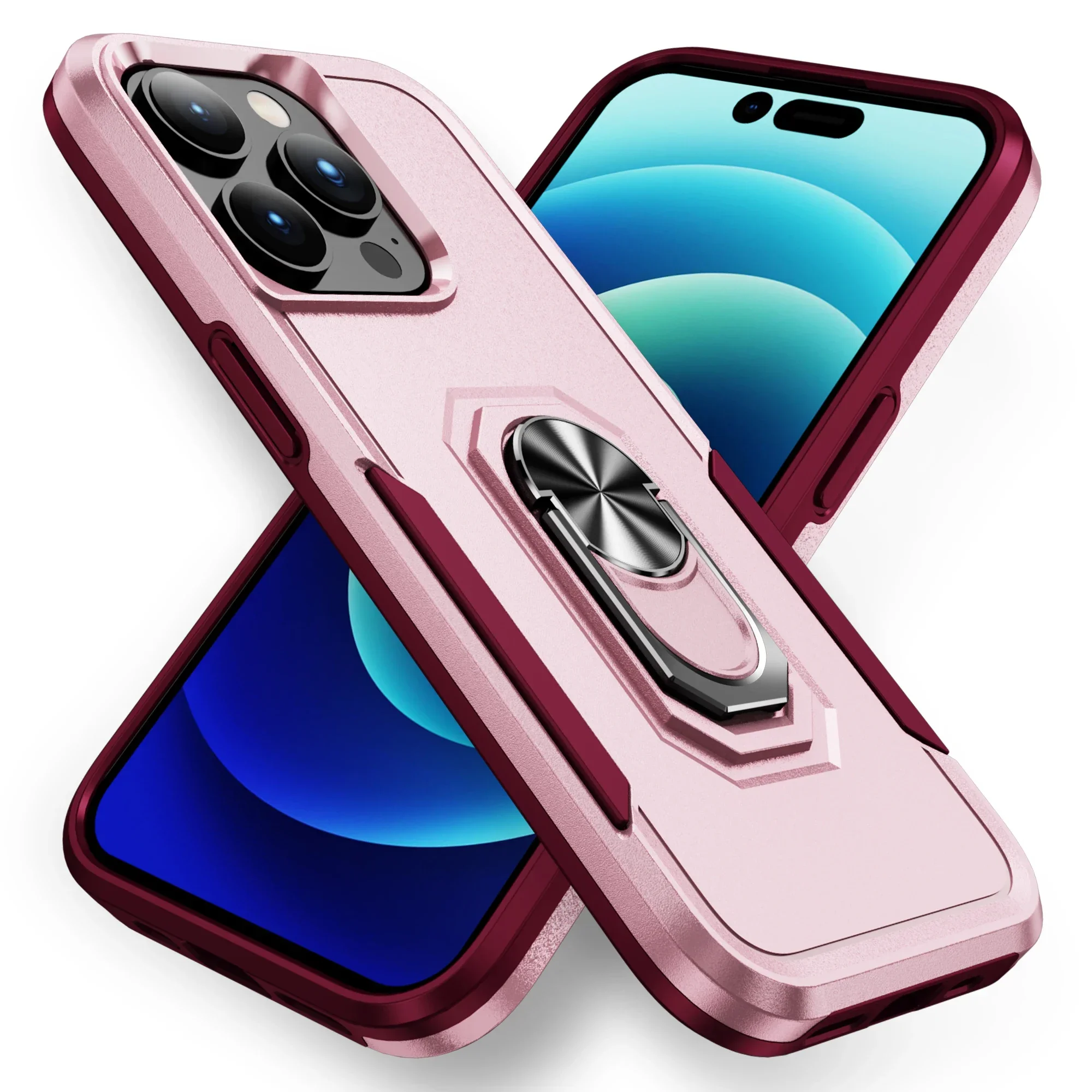 ZHaobin Shockproof Heavy Duty Armor 2N1 Phone Case for IPhone 16 Pro Max 15 14 13 Plus Magnetic ...