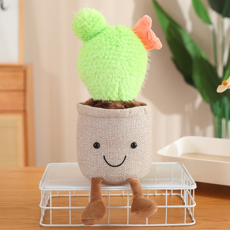 ZHaobin Stuffed Plush Plants Lifelike Potted Plant Plush Doll Succulent Pine Tree Cake Bamboo ...