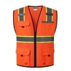 Toptie Mesh Safety Vest Zipper Team Volunteer Uniform Vest, Reflective ...