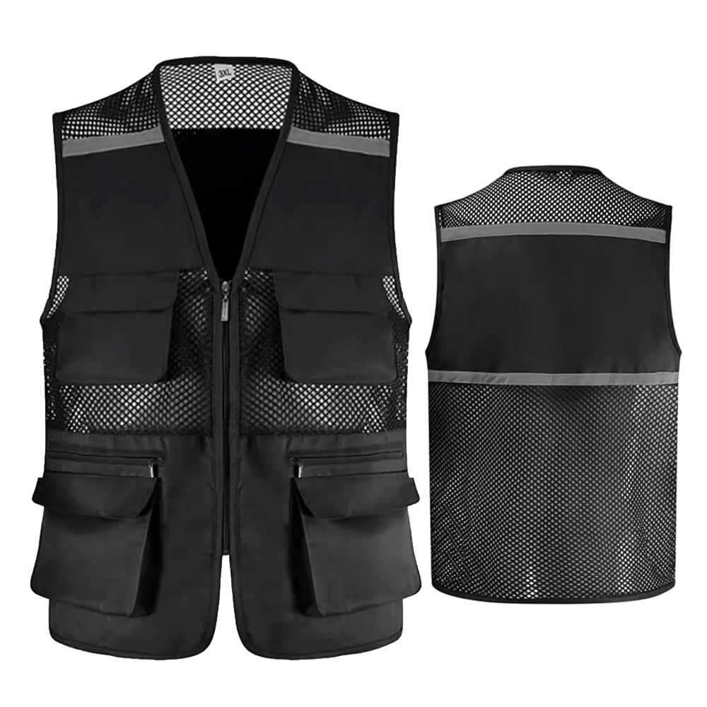 ZHaobin Utility Work Waistcoat for Men with Pockets and Reflective ...