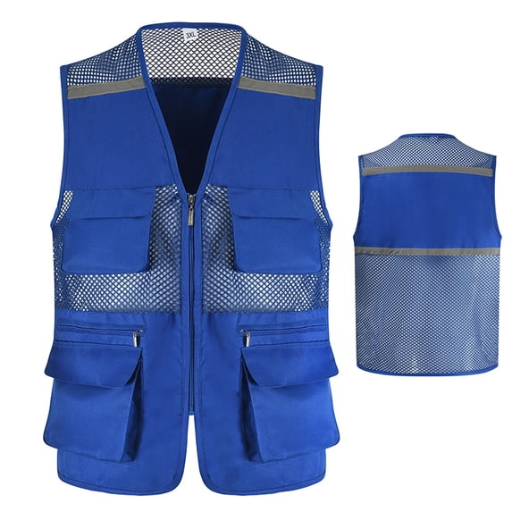 ZHaobin Utility Work Waistcoat for Men with Pockets and Reflective ...