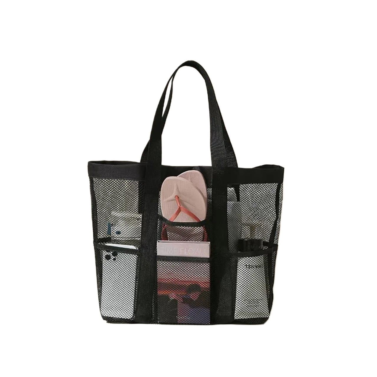 ZHsq Beach Bags Mesh Quick Dry Shower Tote Shower Stand Cosmetic Bag Transparent Bag Portable ...