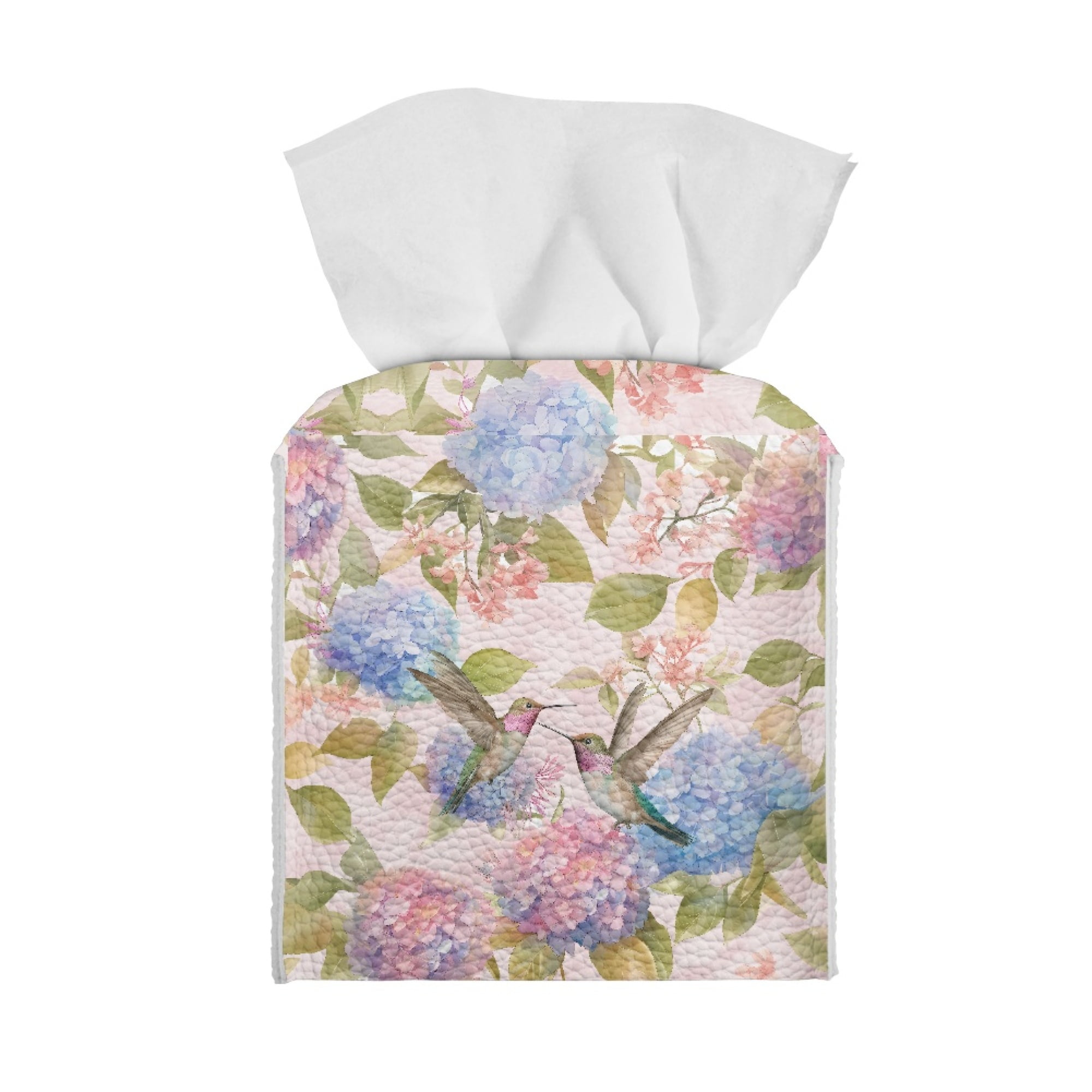 ZIABUTLE Hummingbird Floral Square Tissue Box Cover Leather Tissue ...