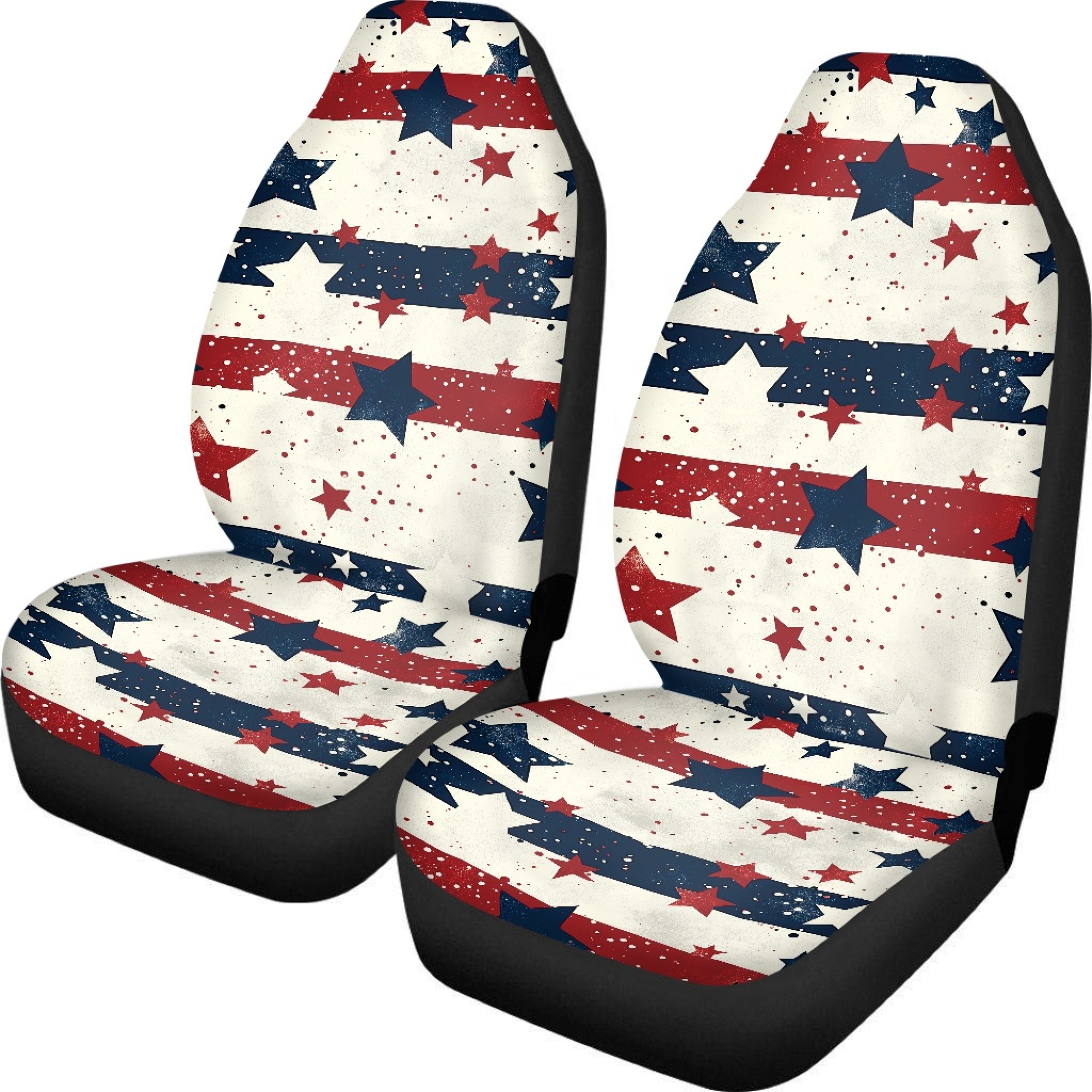 ZIATUBLE American Flag Car Seat Covers Sets Stretch Bucket Seats Cover ...