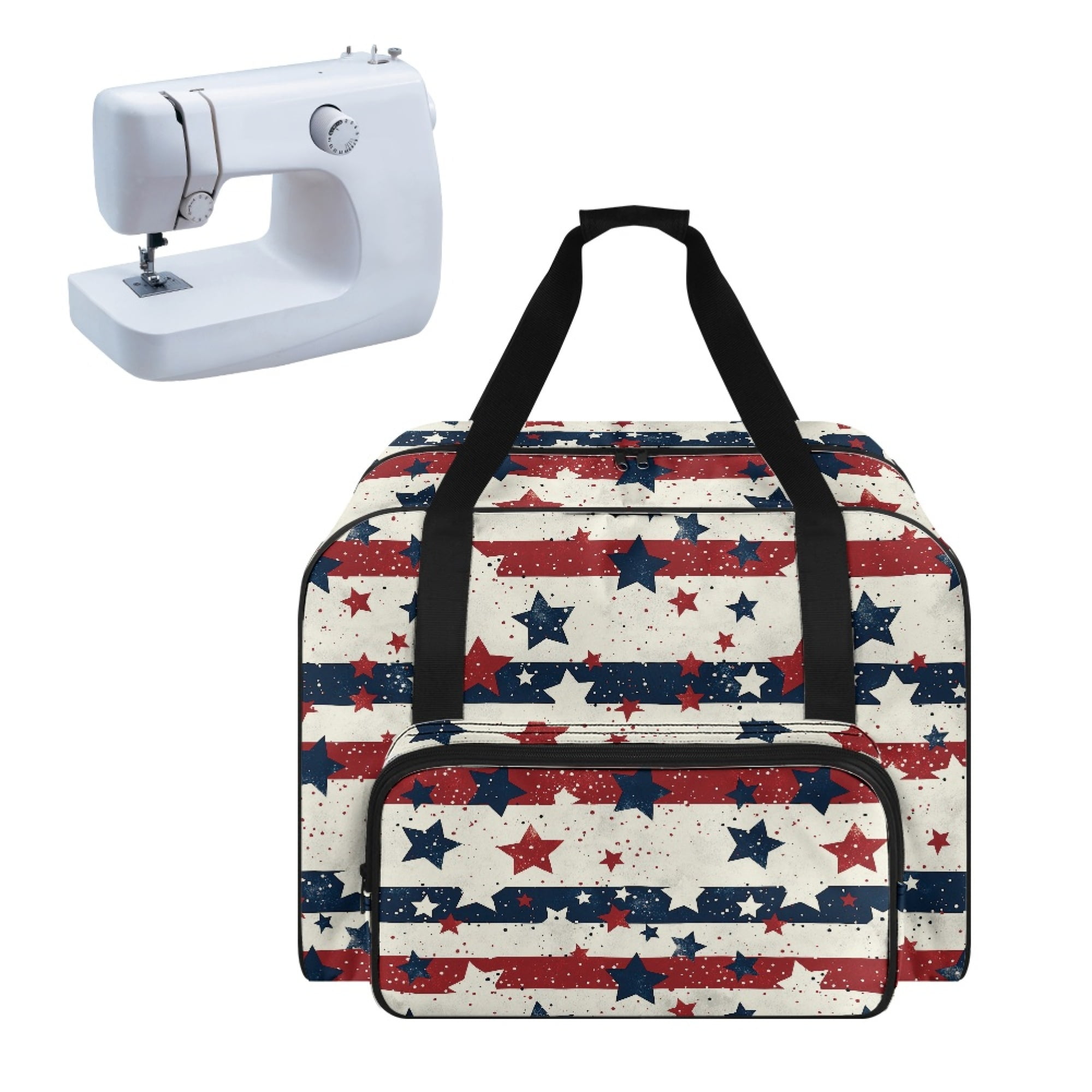 ZIATUBLE American Flag Portable Tote Bag Universal Sewing Machine ...
