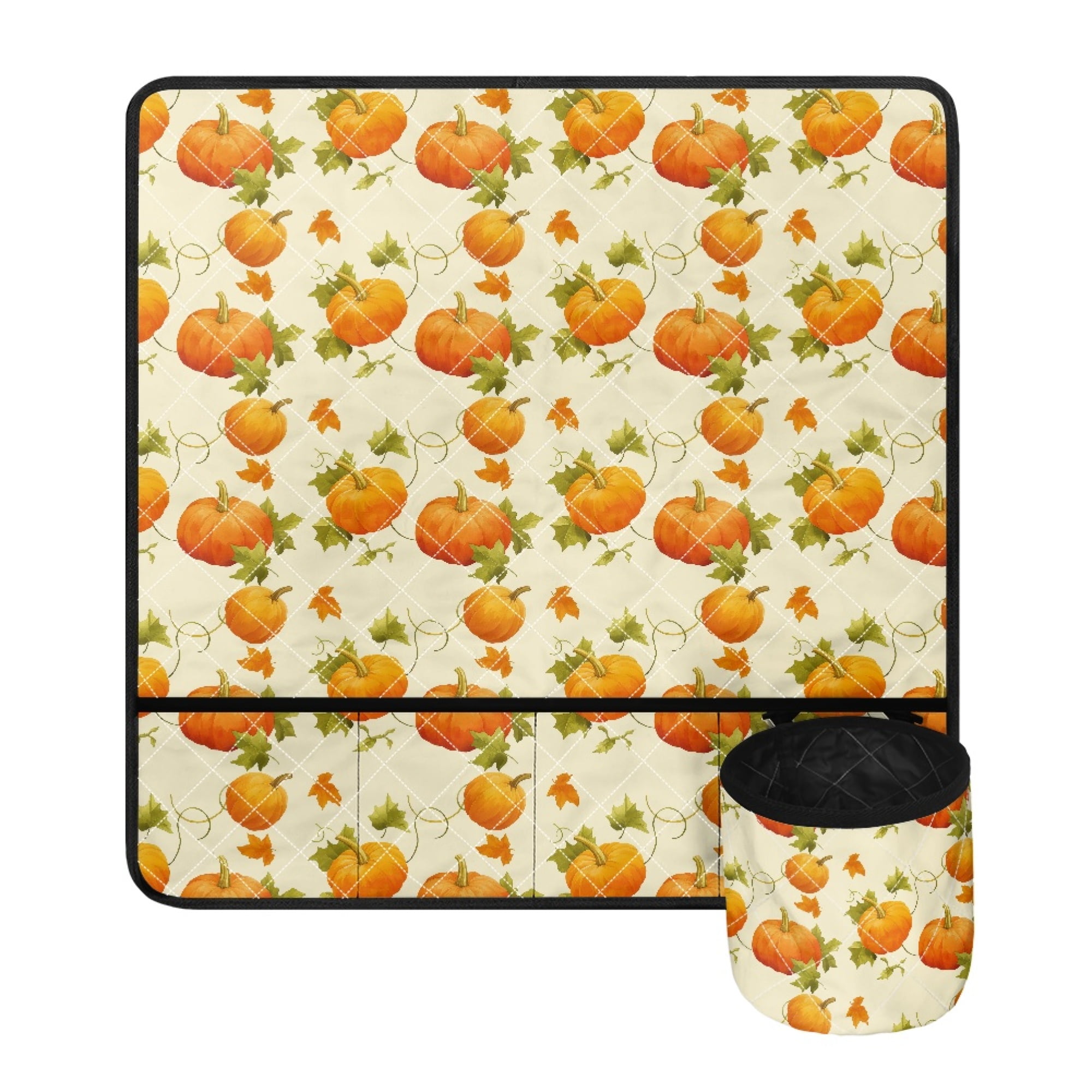 ZIATUBLE Autumn Pumpkin Sewing Machine Mat Organizer Thanksgiving Fall ...