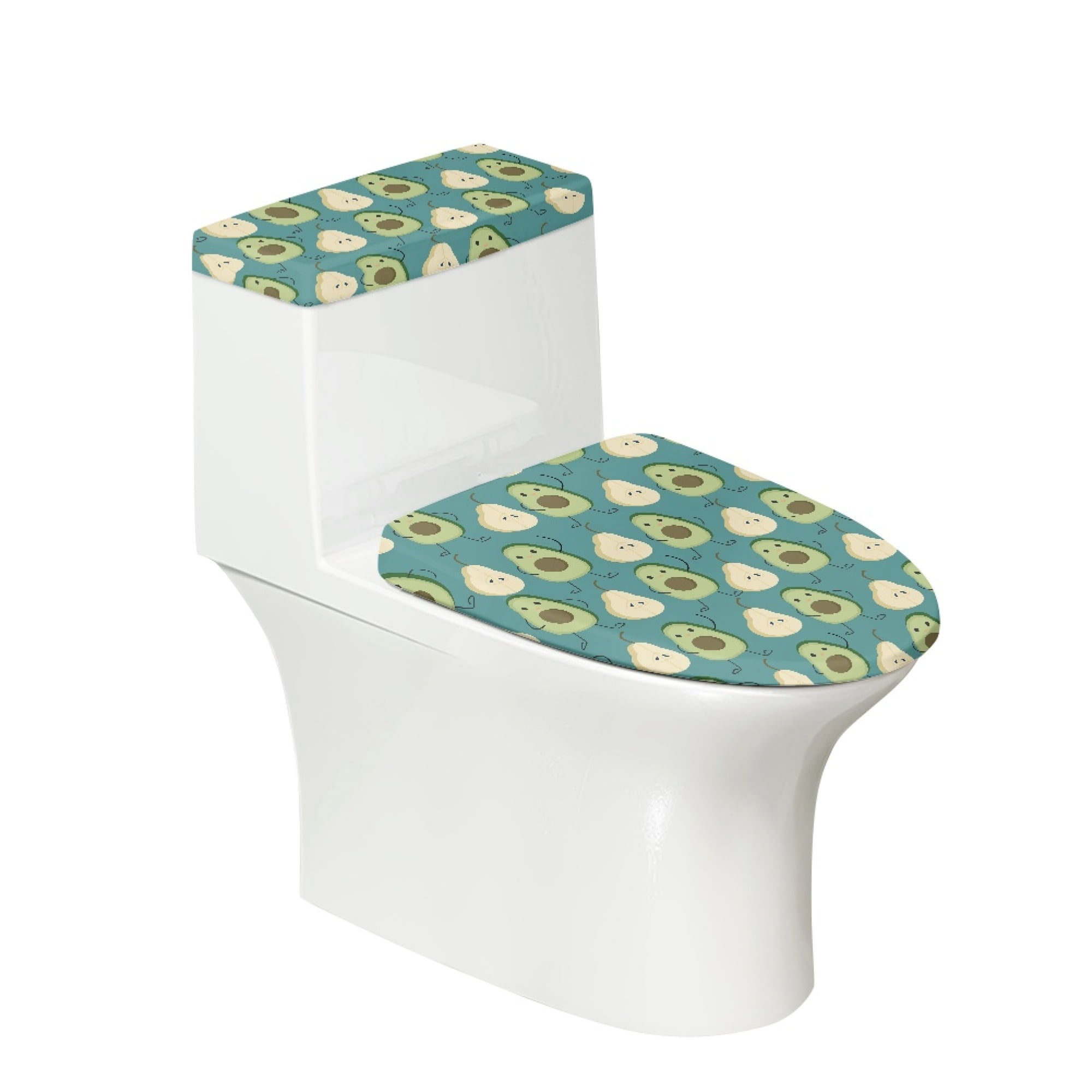 ZIATUBLE Avocado Toilet Seat Cover Set Pear Toilet Lid and 2 Piece Tank ...