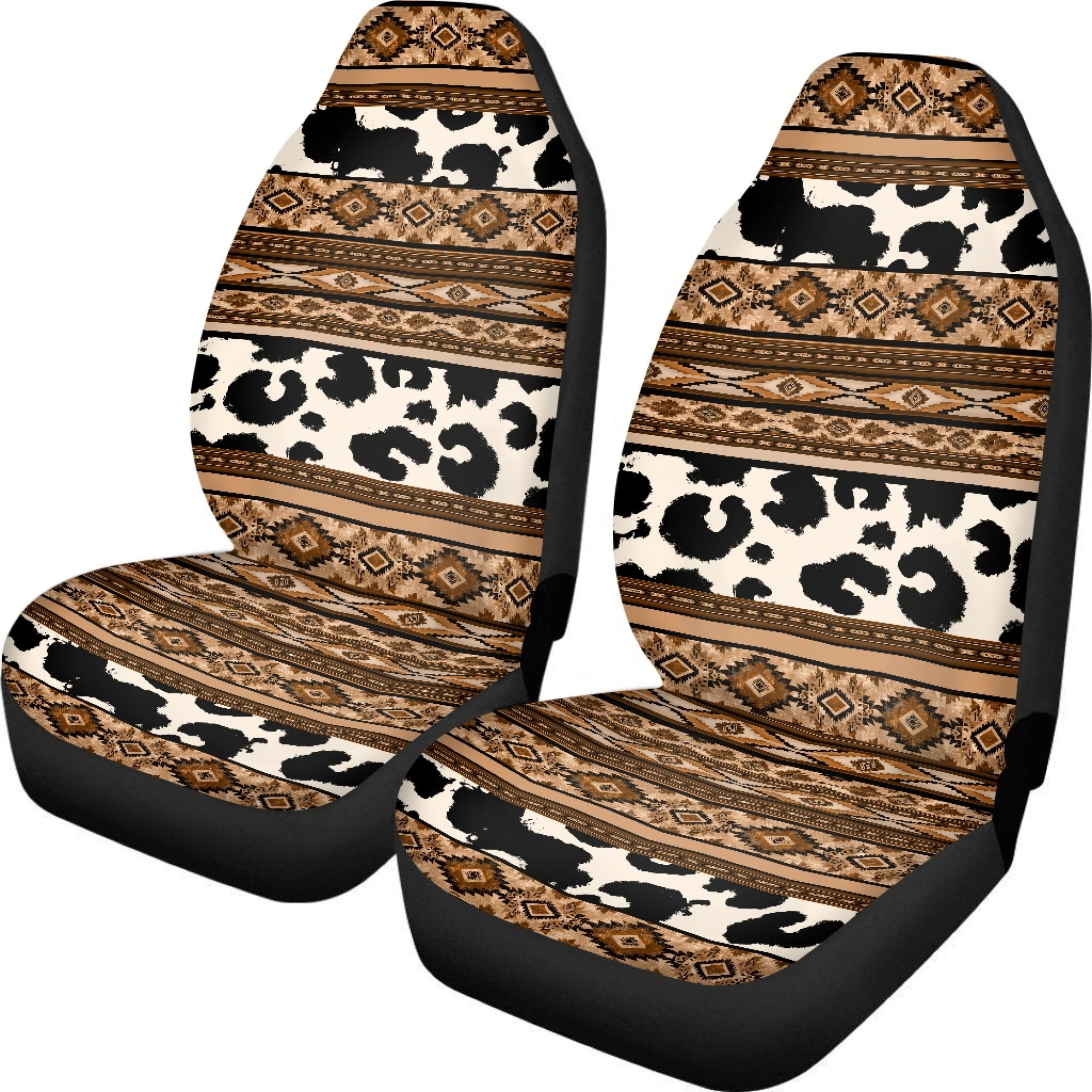 ZIATUBLE Aztec Southwest Car Seat Covers for Women Cow Print Front Seat ...