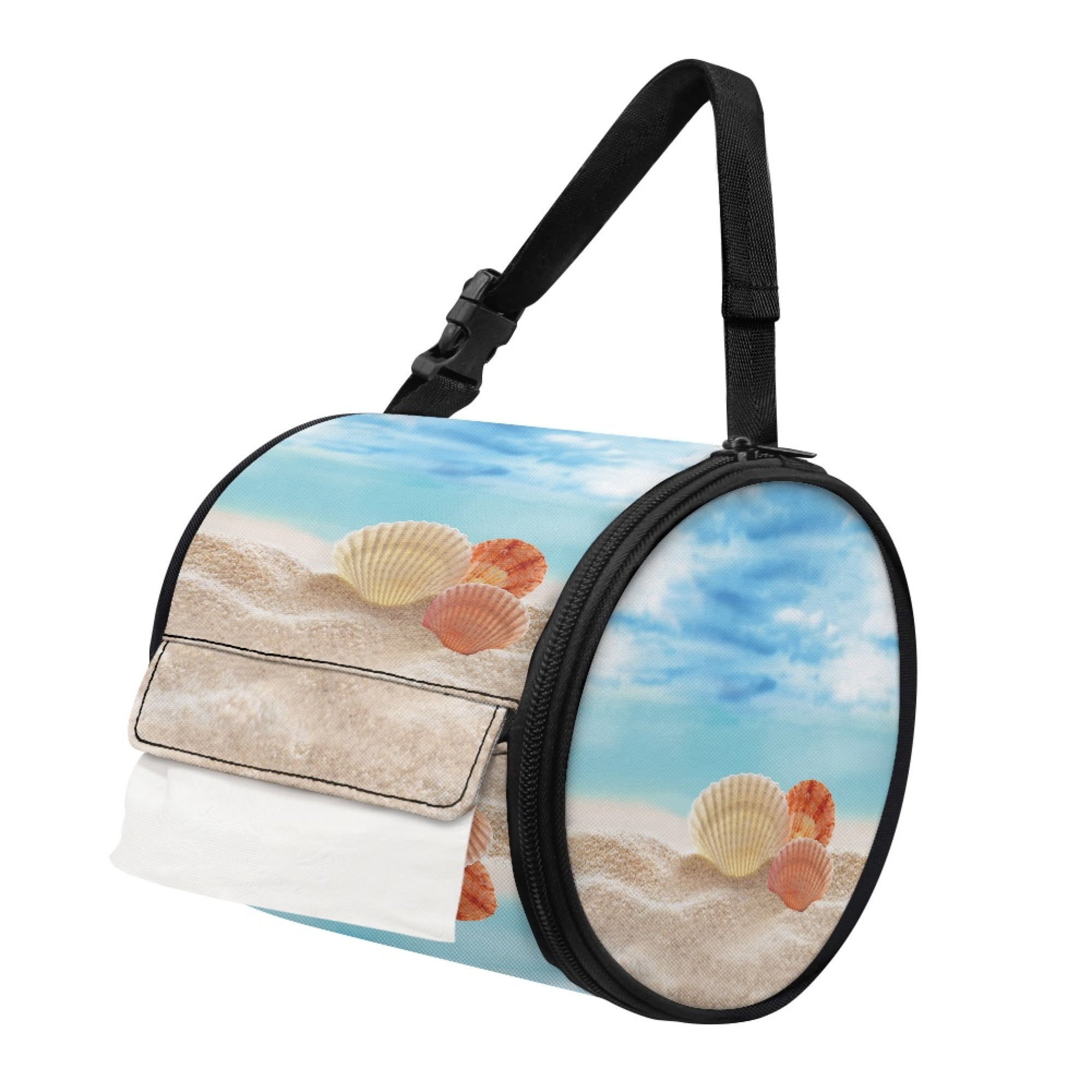 ZIATUBLE Beach Ocean Hanging Tissue Paper Holder Shells Towel Dispenser ...