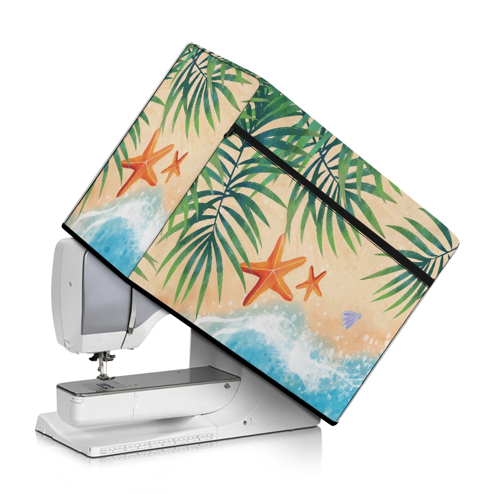 ZIATUBLE Beach Sea Sewing Machine Dust Cover Pattern Starfish Sewing ...